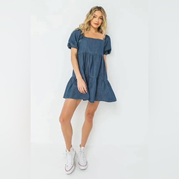 Dresses | Tiered Denim Dress | Poshmark